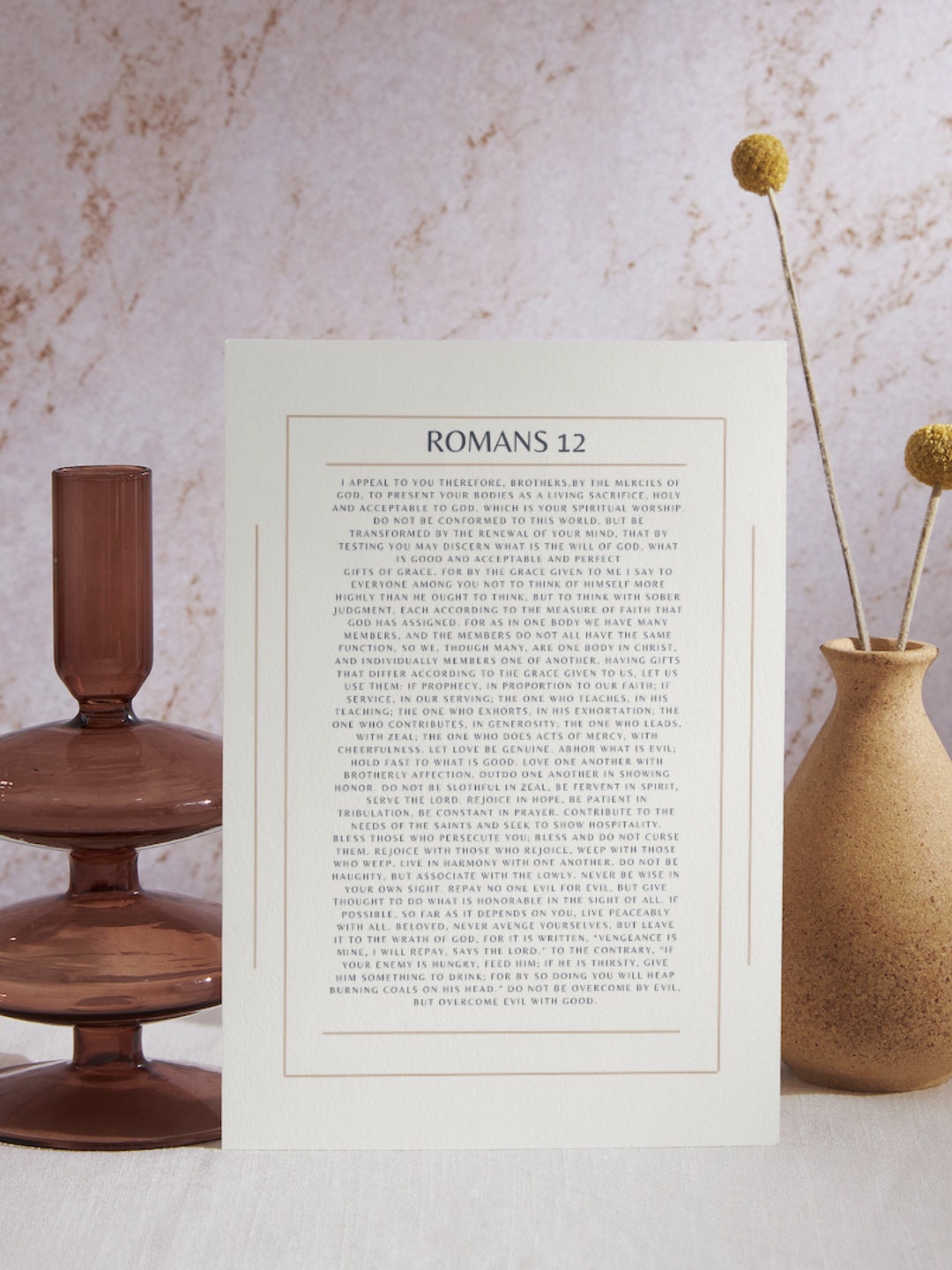 Romans 12 Scripture Wall Art / Full Chapter / Home Decor / Christian ...