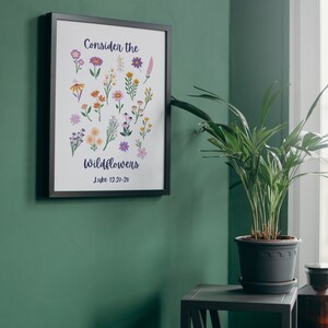 Consider the Wildflowers Wall Art / Luke 12:27-28 / Home Decor ...