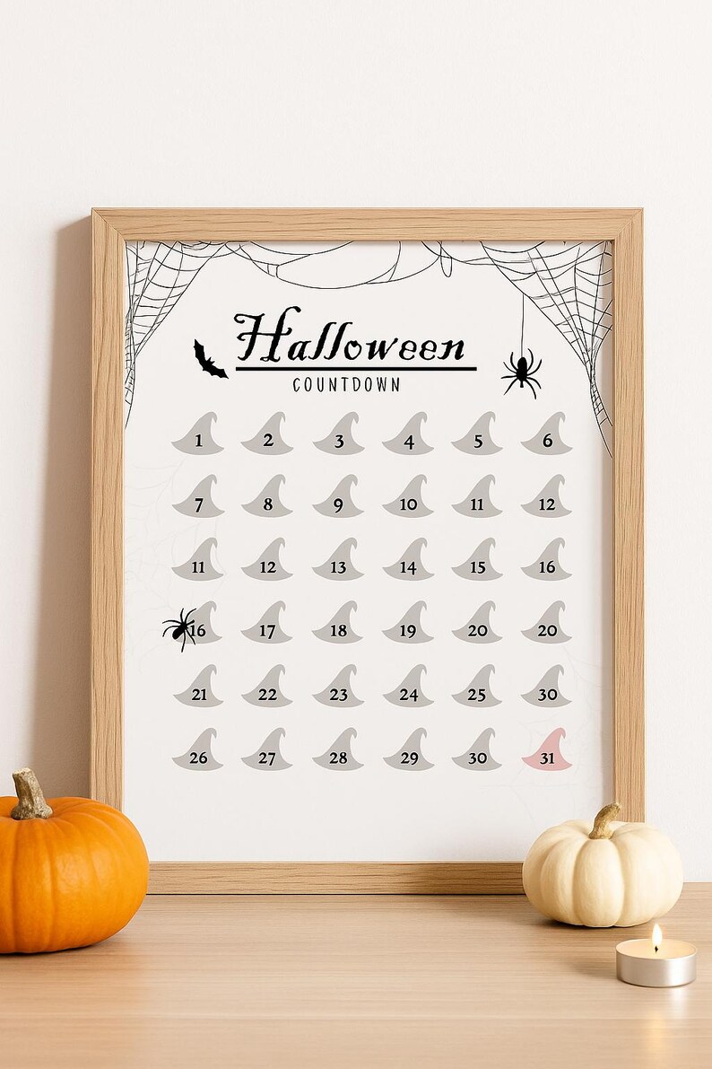 Halloween Countdown Printable | 31 Day Halloween Calendar | Spooky ...