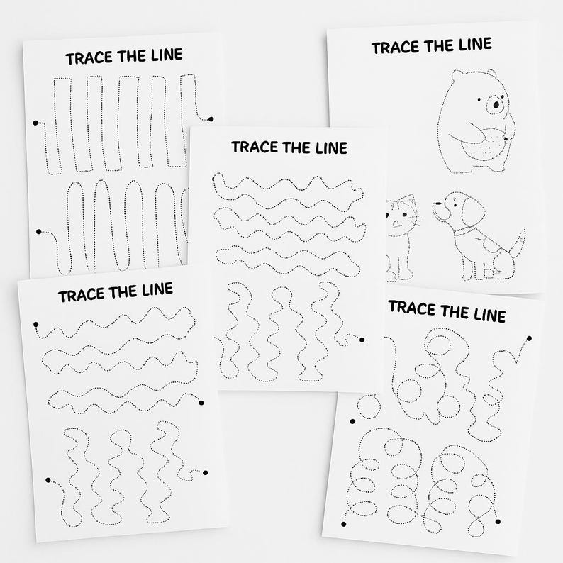 Pre-writing Tracing Worksheets for Preschool | 30 Printable Fine Motor ...