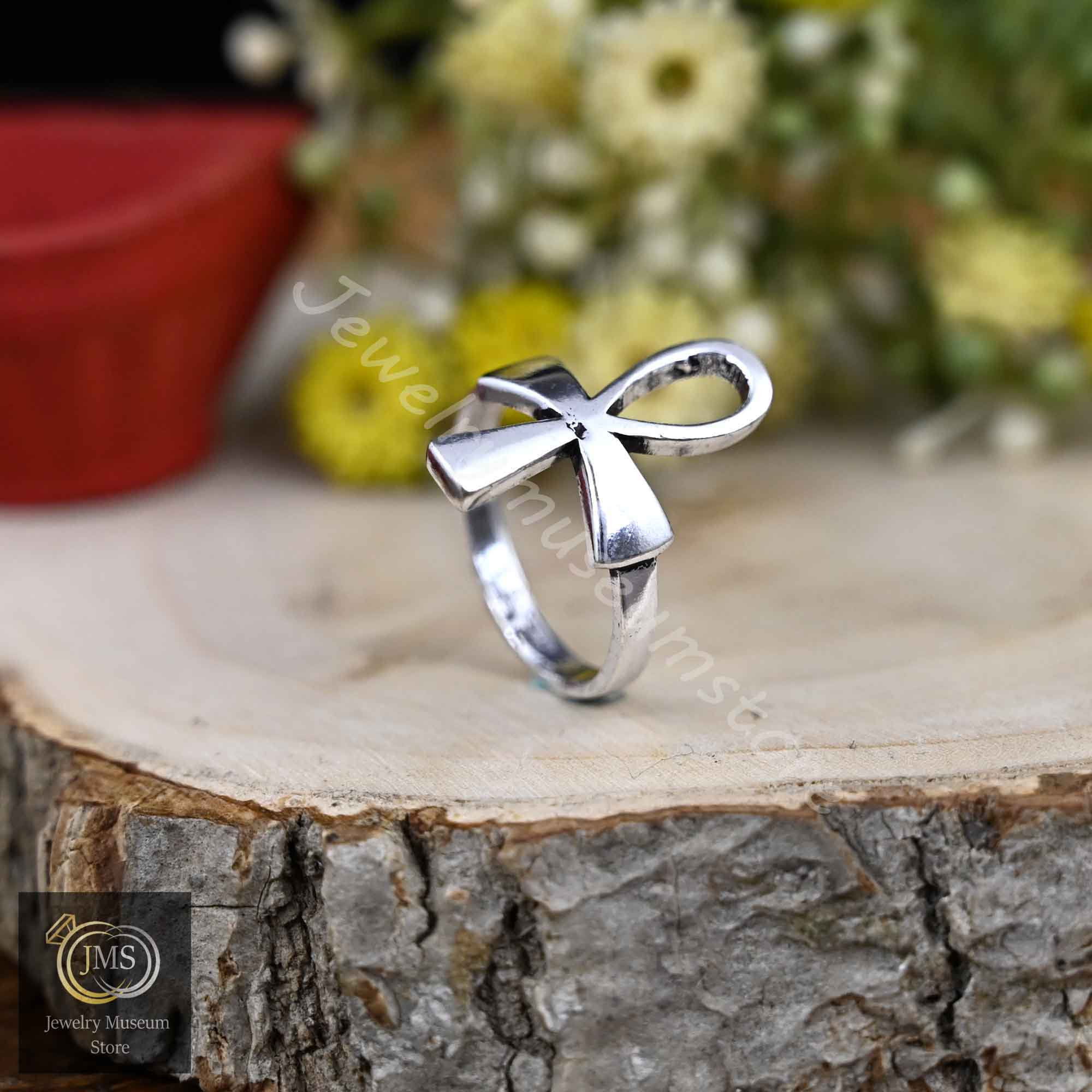Sterling Silver Ankh Ring Large Ankh Cross Ring Ankh Jewelry Egyptian ...