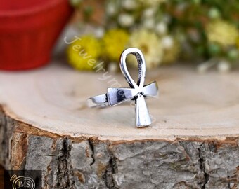 Egyptian Cross Ankh Ring 925 Sterling Silver - Etsy