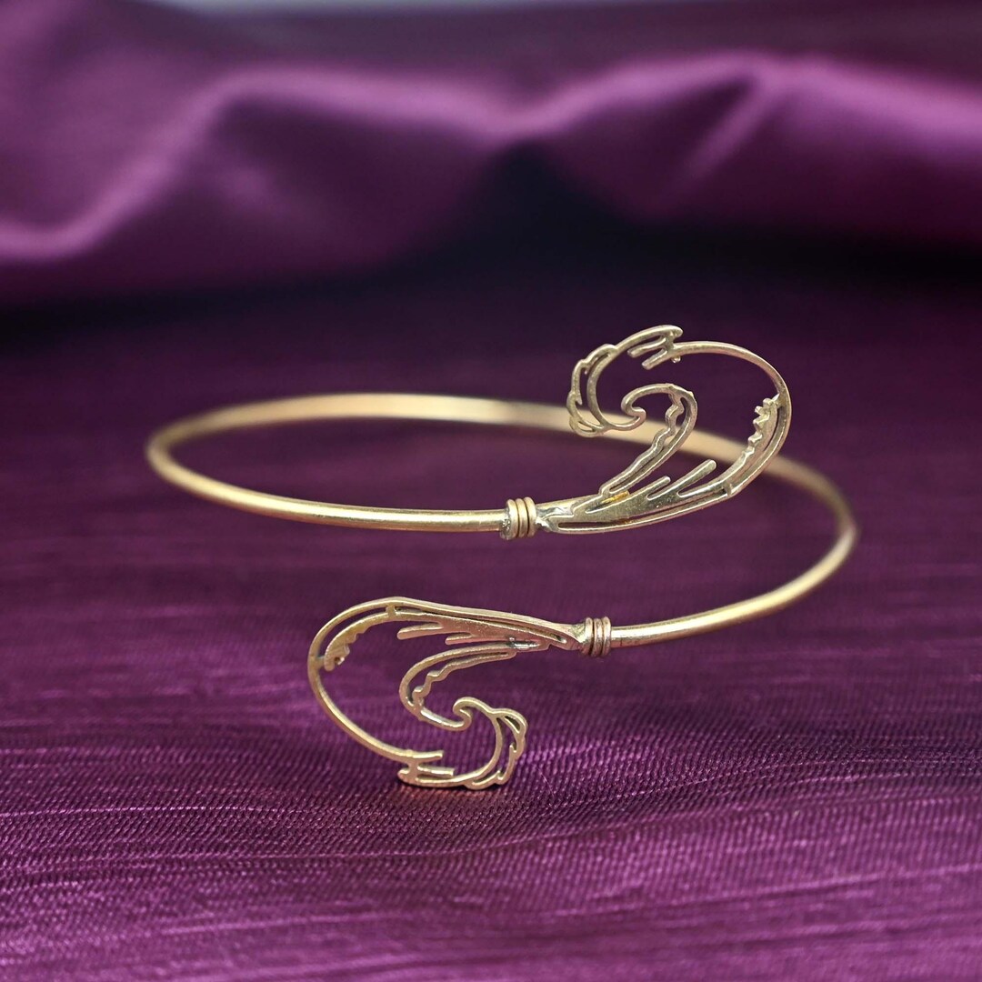 Spiral Brass Upper Arm Cuff: Minimalist Ethnic Armband - Etsy