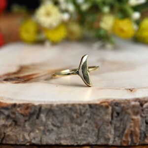 Whale Tail Ring, Dainty Ring, Gold Whale Tail Ocean Ring, Minimalist ...