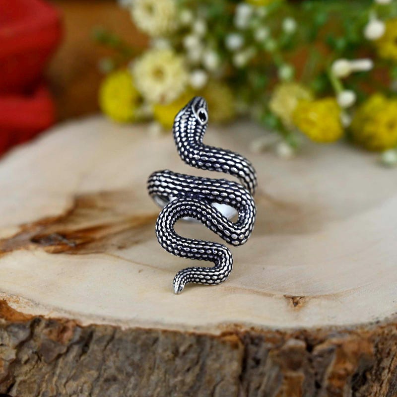 Silver Snake Ring - Etsy