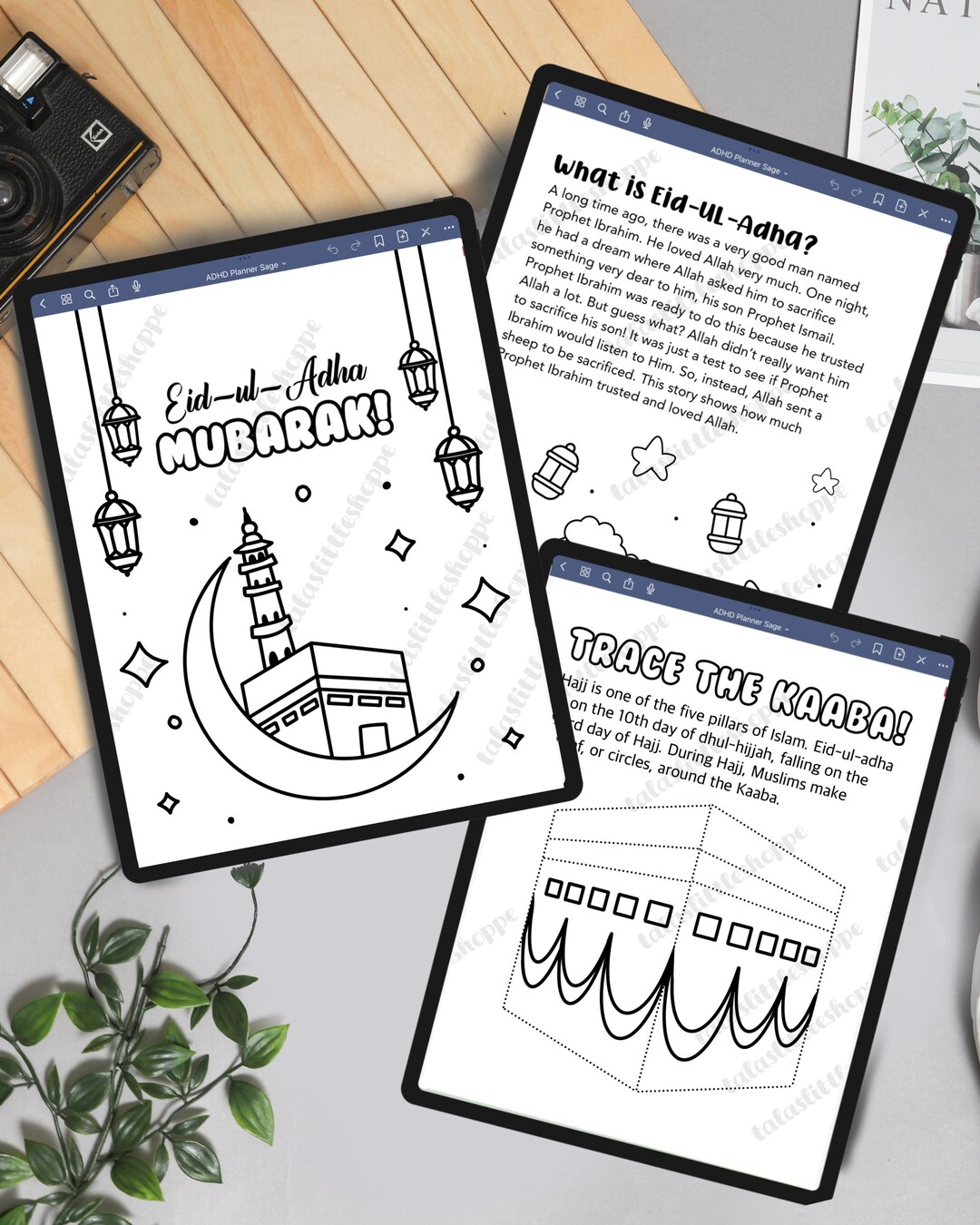 Eid Ul Adha Coloring Page Pack of 3, Activity Pages, Eid Ul Adha Decor ...