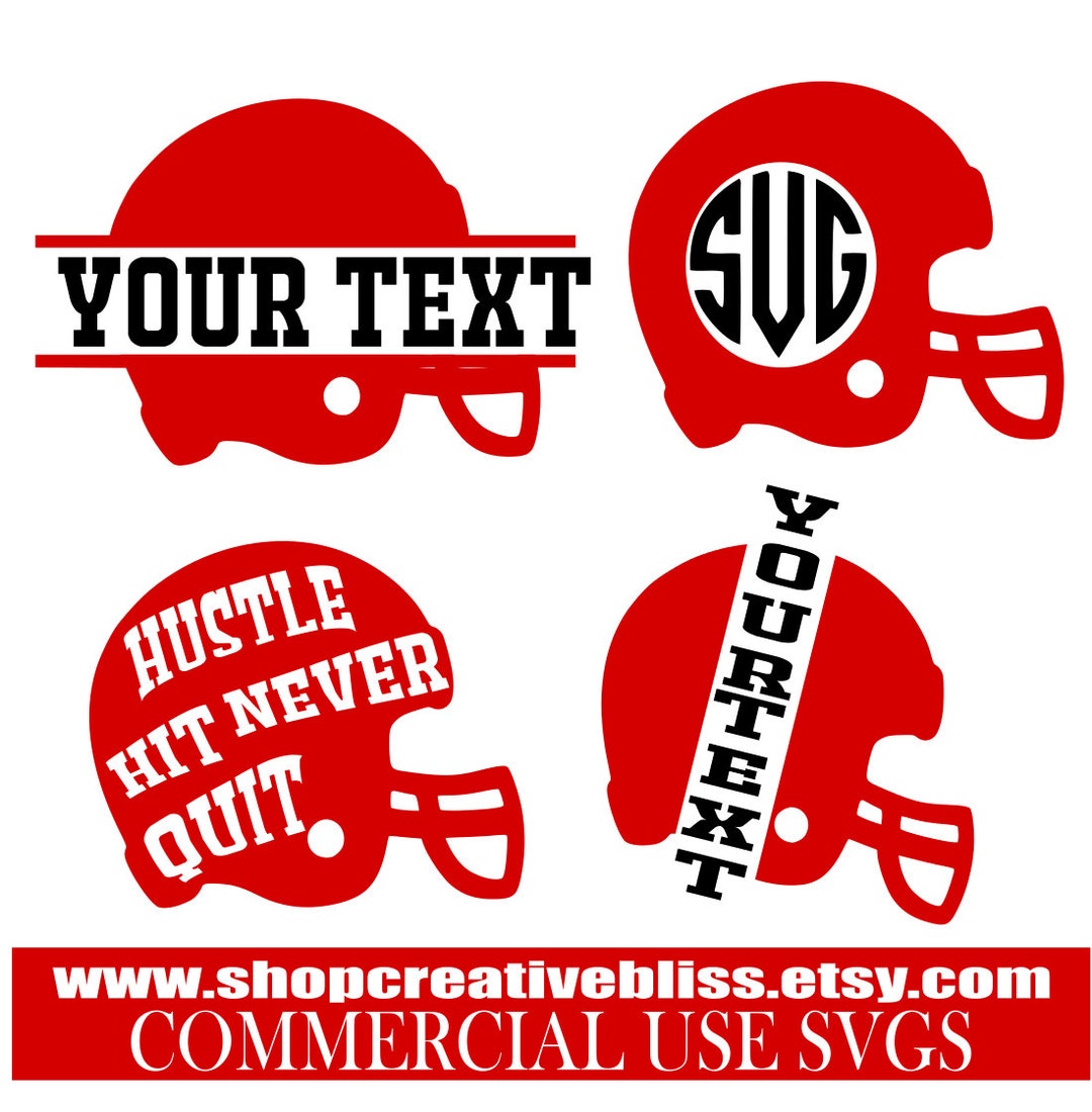 Football Helmet Monogram SVG – Split Design Cut File - Etsy