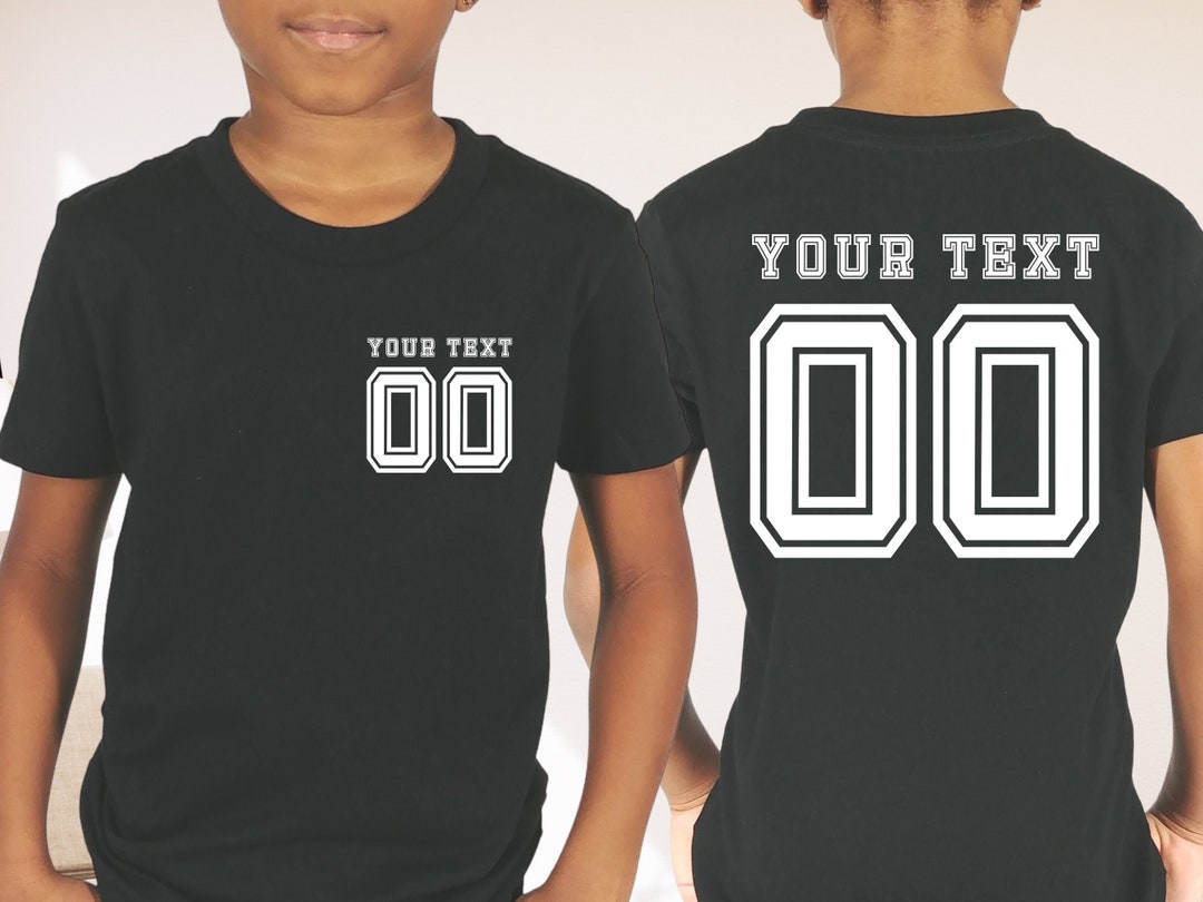 Custom Football T-shirt Front and Back Name and Number, Sports Team ...