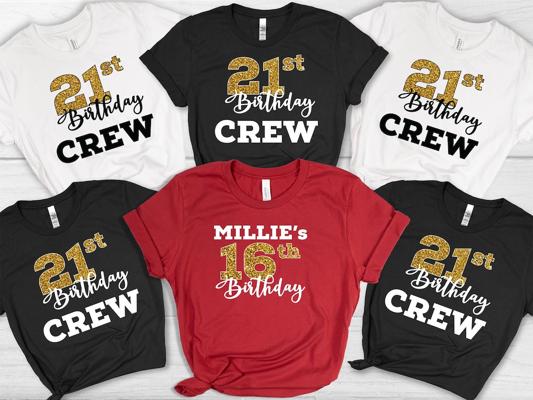 Personalized Birthday Shirts, Group Shirts, Gold Birthday Team Shirt ...