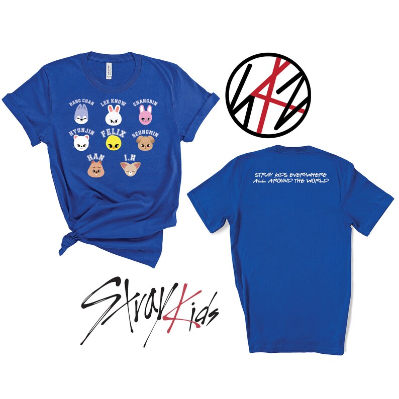 Cute Stray Kids Members Chibi Tshirt, Stray Kids Shirt, Stray Kids ...