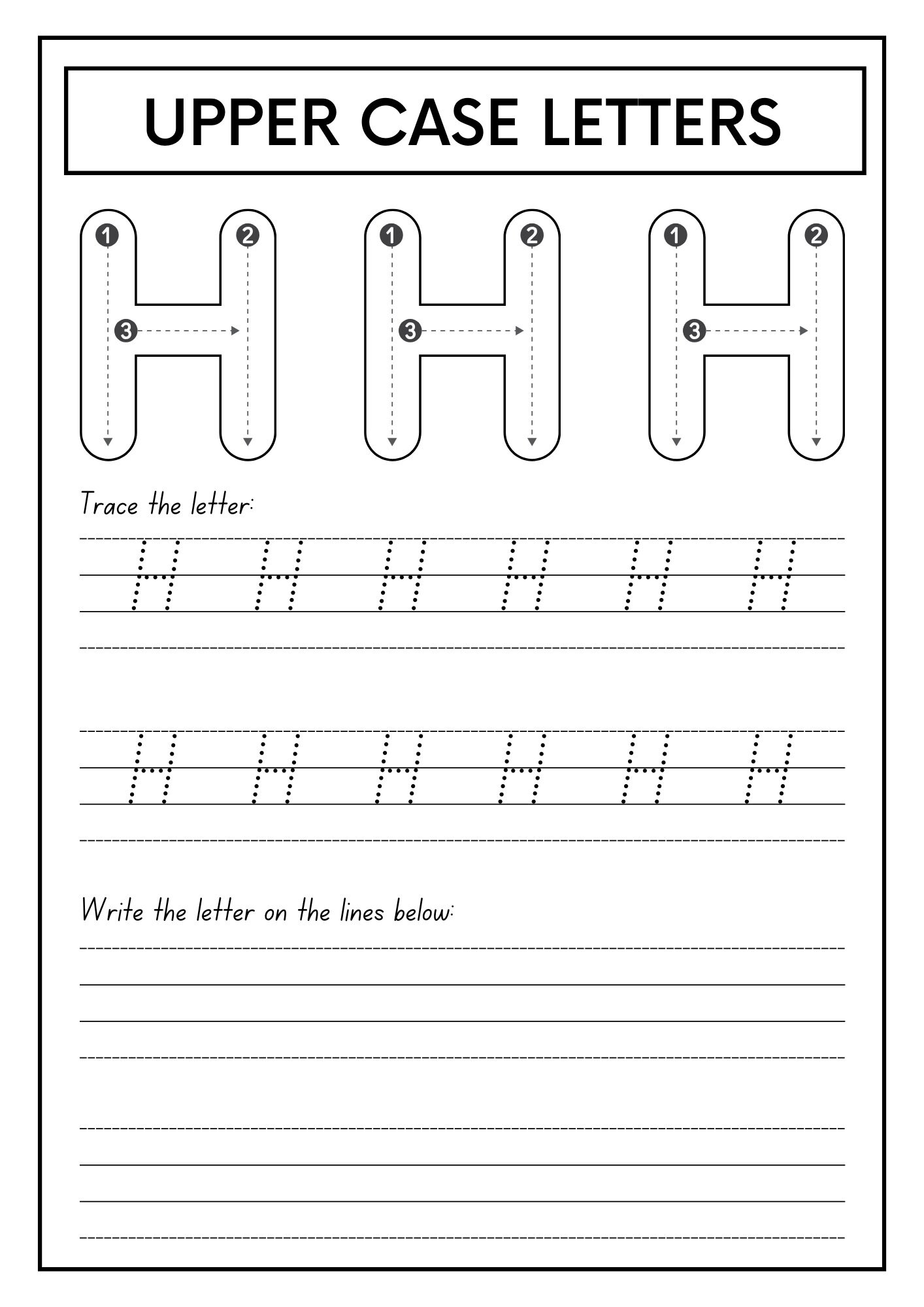 PDF Alphabet Handwriting Sheet Upper Case Letters ABC Upper Case ...