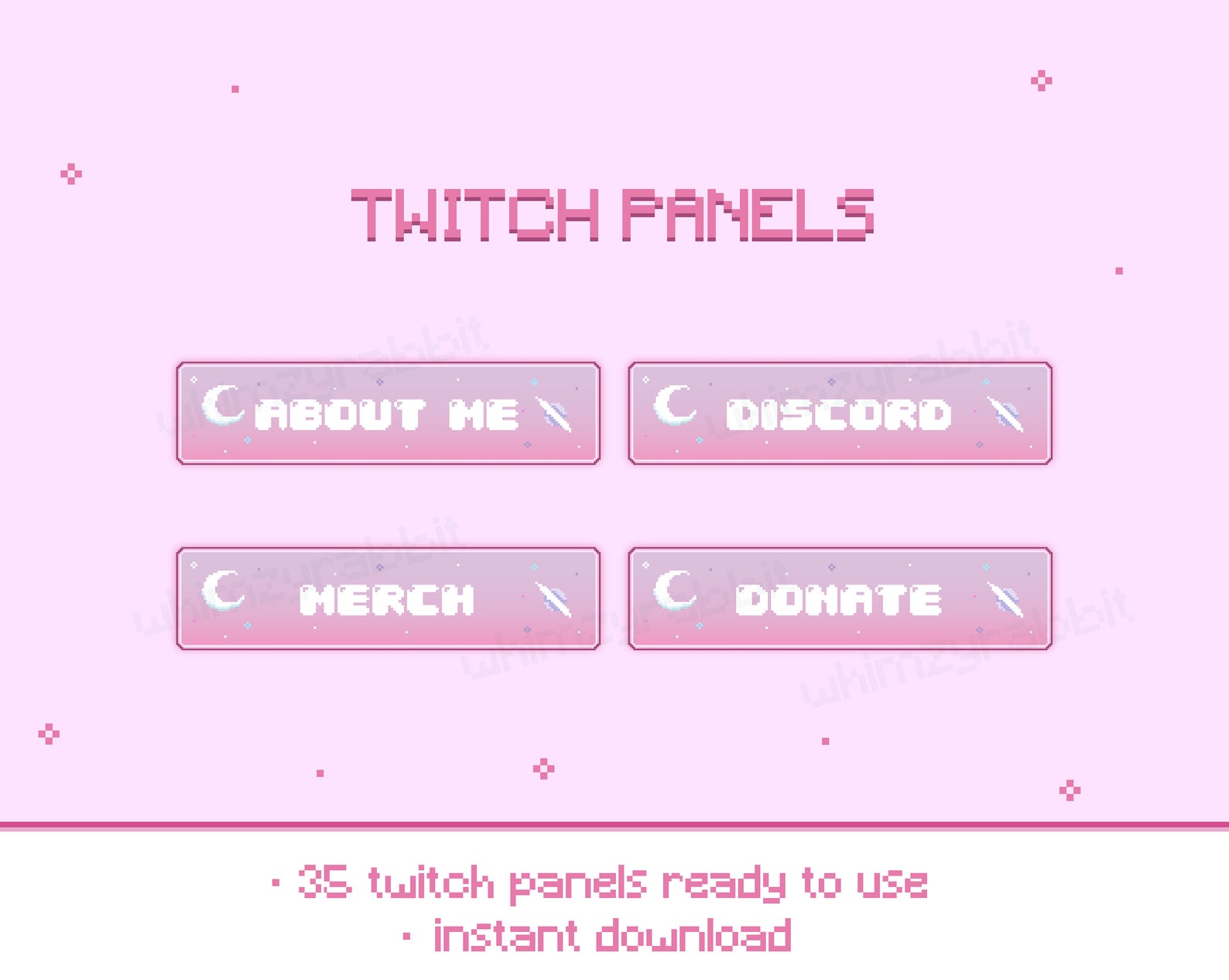 35 Cute Pixel Twitch Panels Bundle | Pixel Art Panels | Space Pixel ...