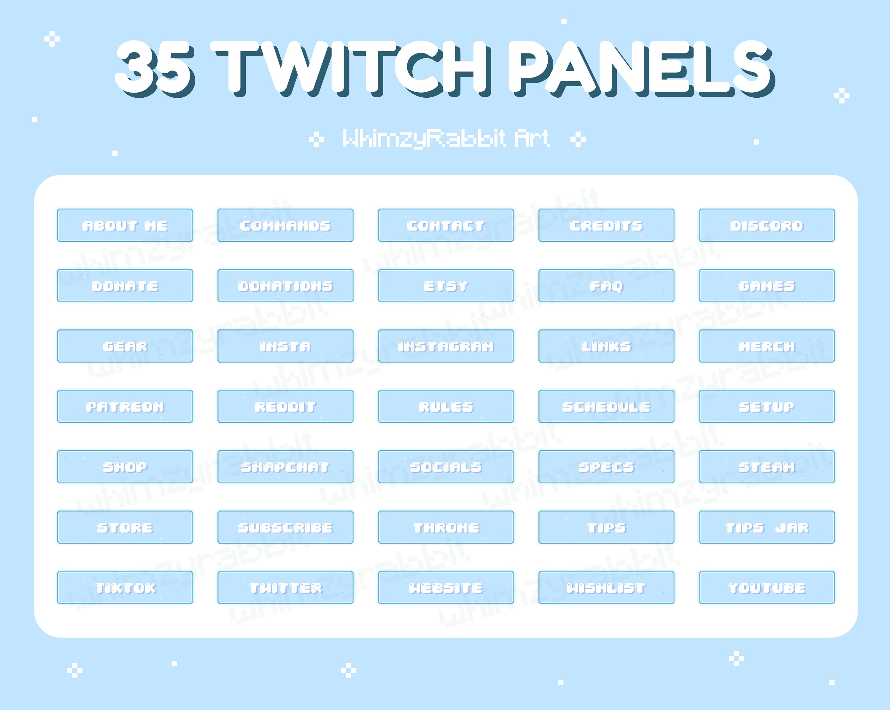 35 Cute Pixel Twitch Panels Bundle Pixel Art Panels Cute - Etsy