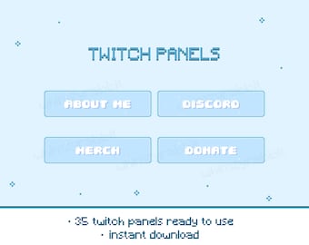 35 Cute Pixel Twitch Panels Bundle | Pixel Art Panels | Space Pixel ...