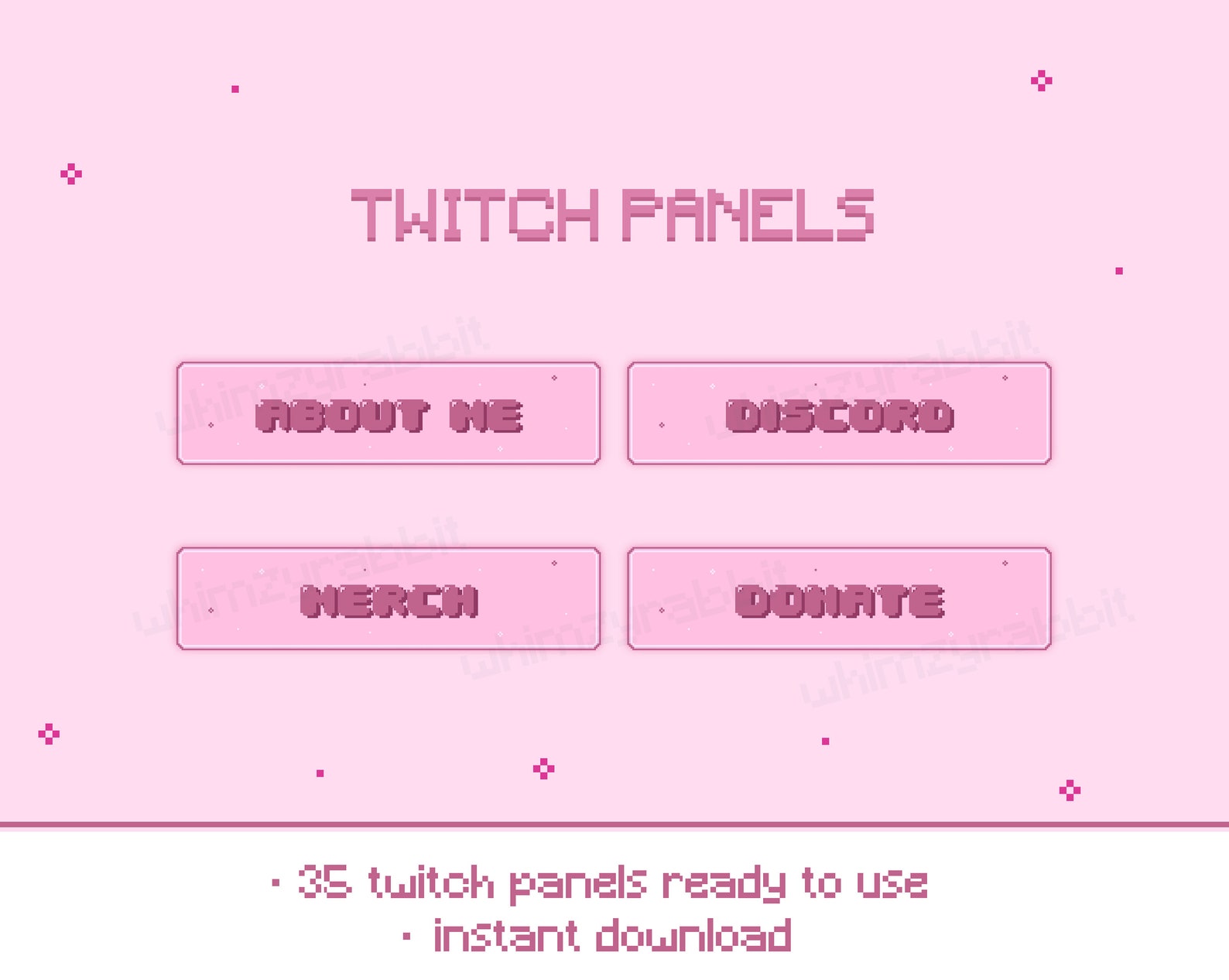 35 Cute Pixel Twitch Panels Bundle | Pixel Art Panels | Cute Pink Pixel ...