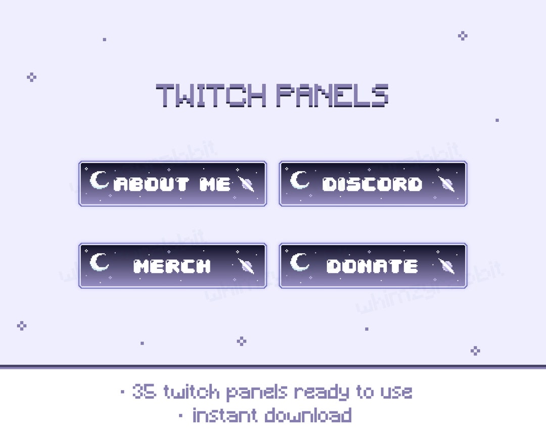 35 Cute Pixel Twitch Panels Bundle | Pixel Art Panels | Space Pixel ...