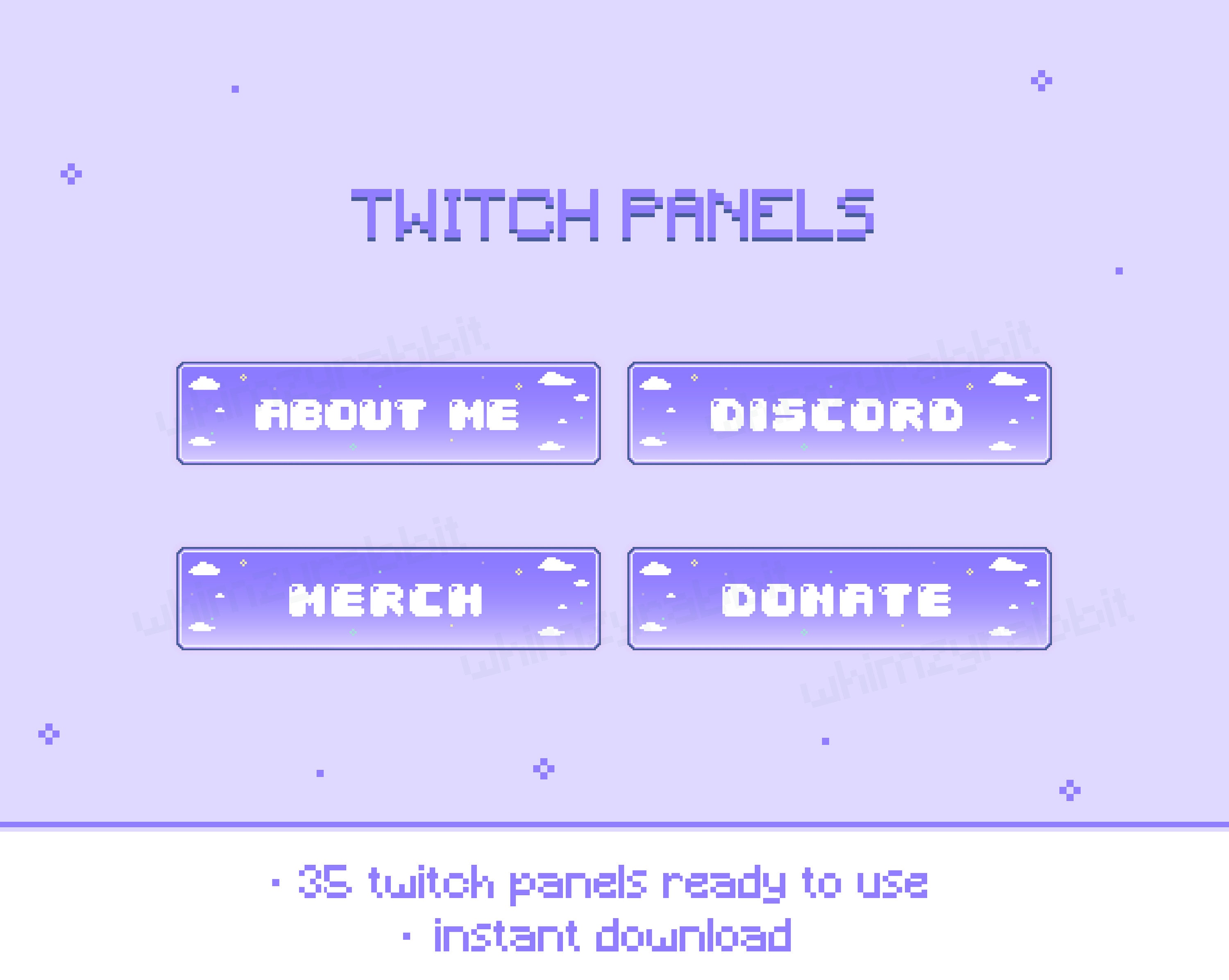 35 Cute Pixel Twitch Panels Bundle | Pixel Art Panels | Cute Cloud ...