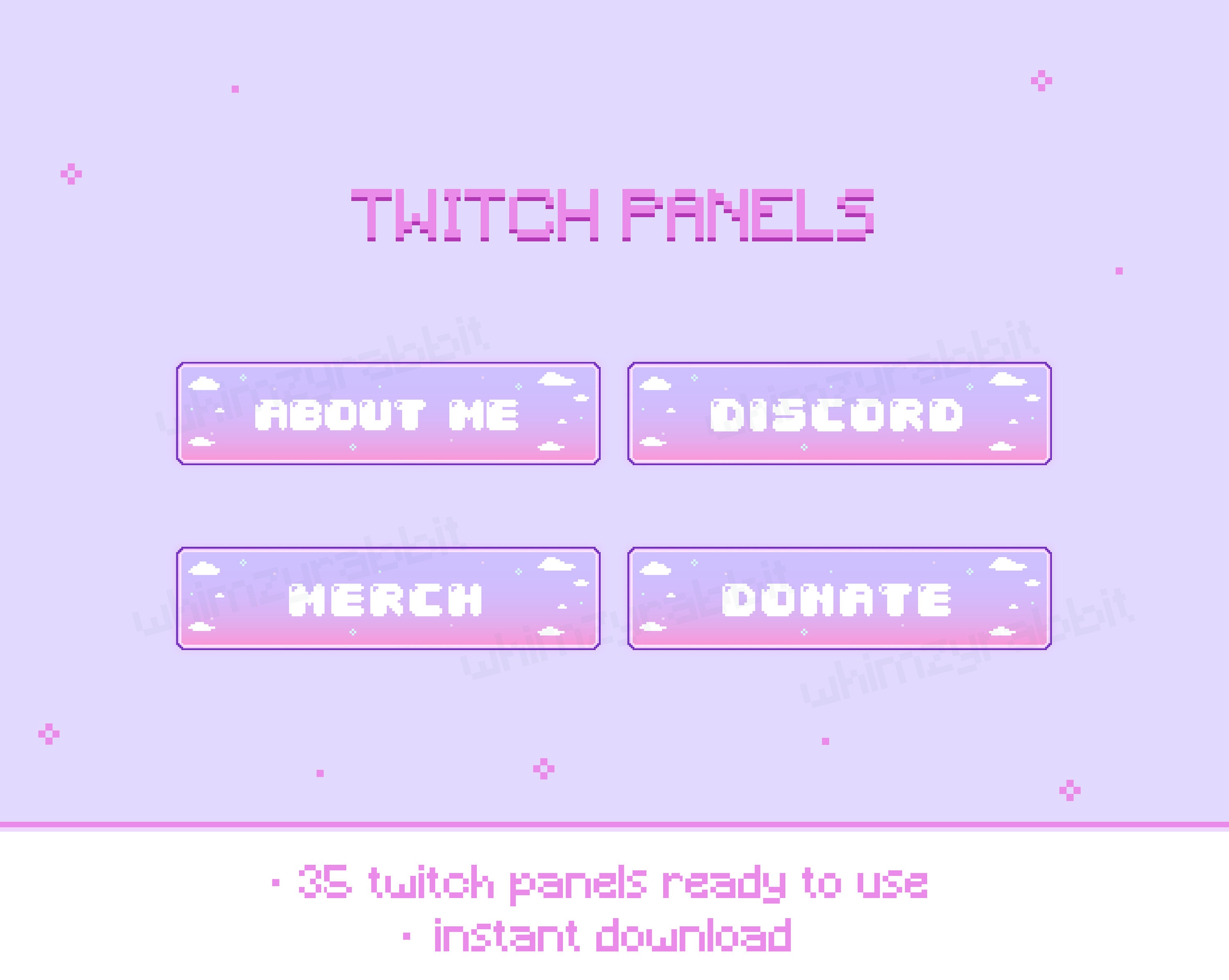 35 Cute Pixel Twitch Panels Bundle | Pixel Art Panels | Cute Cloud ...