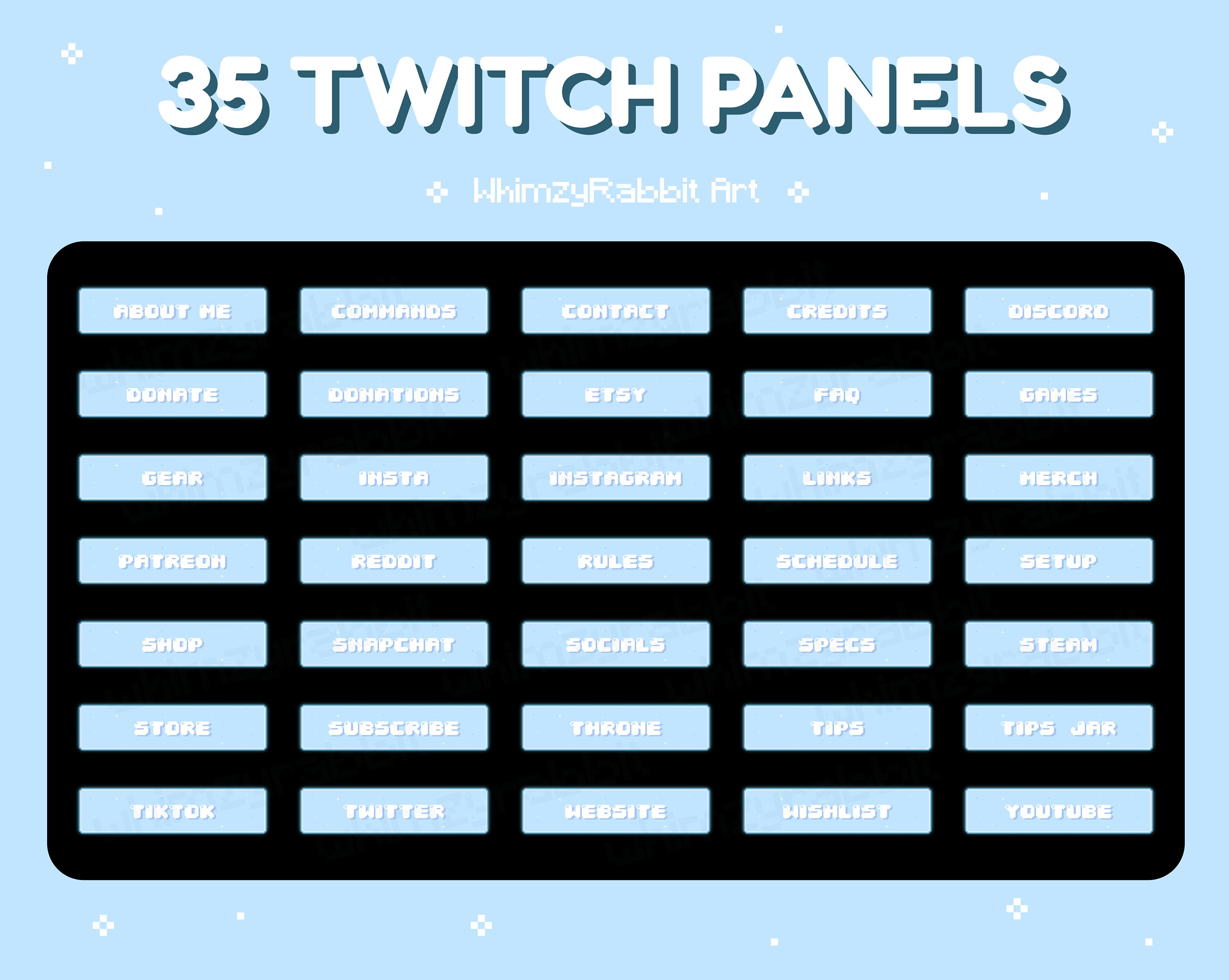 35 Cute Pixel Twitch Panels Bundle Pixel Art Panels Cute - Etsy