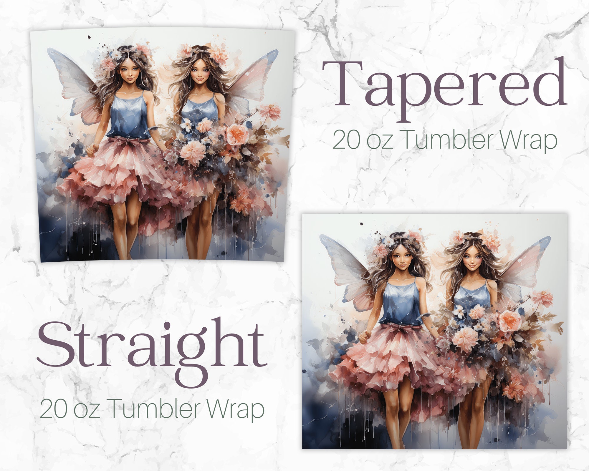 55 Faries Bundle 20 Oz Skinny Tumbler Wrap Bundle Sublimation Design ...