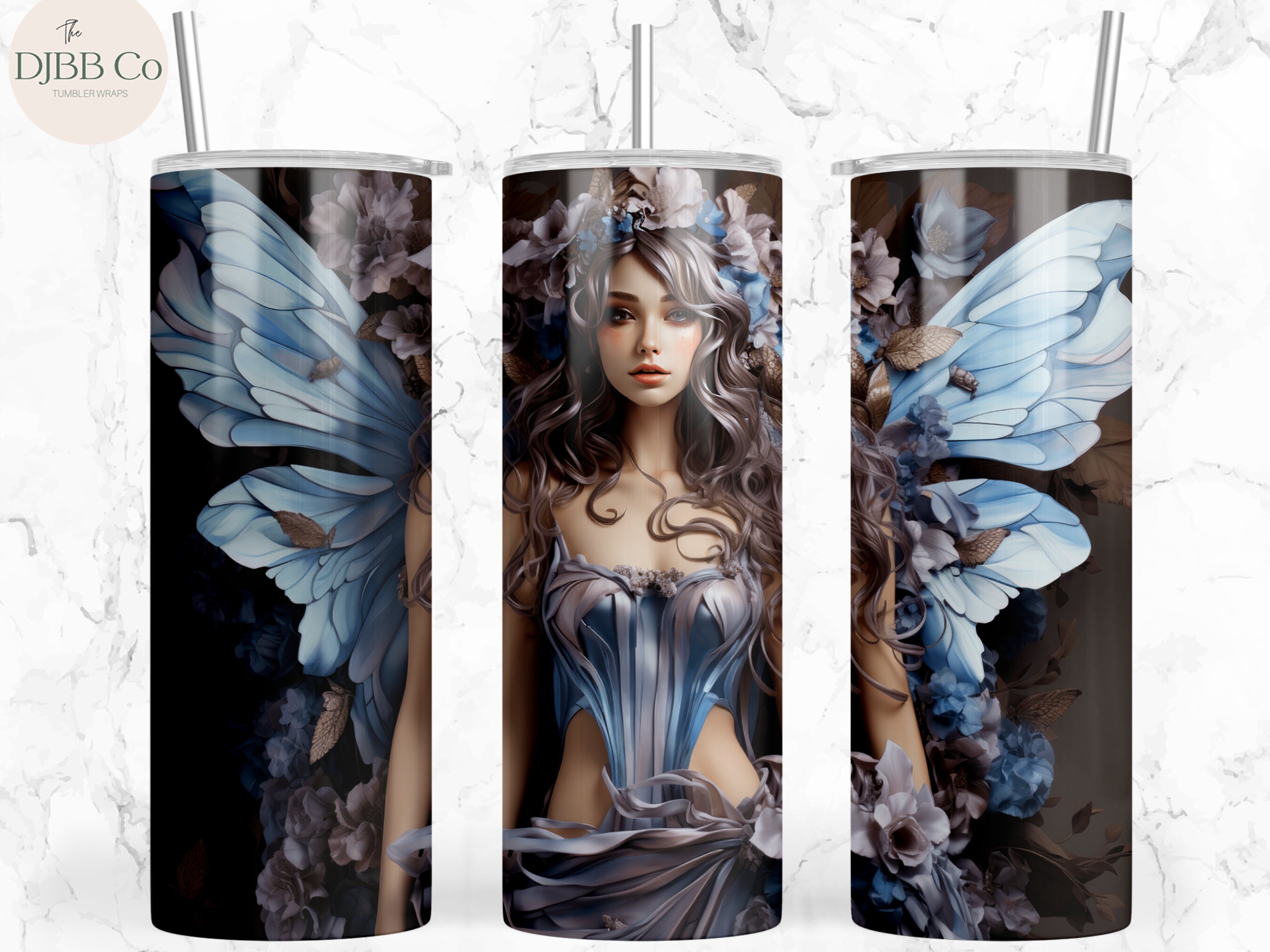 55 Faries Bundle 20 Oz Skinny Tumbler Wrap Bundle Sublimation Design ...