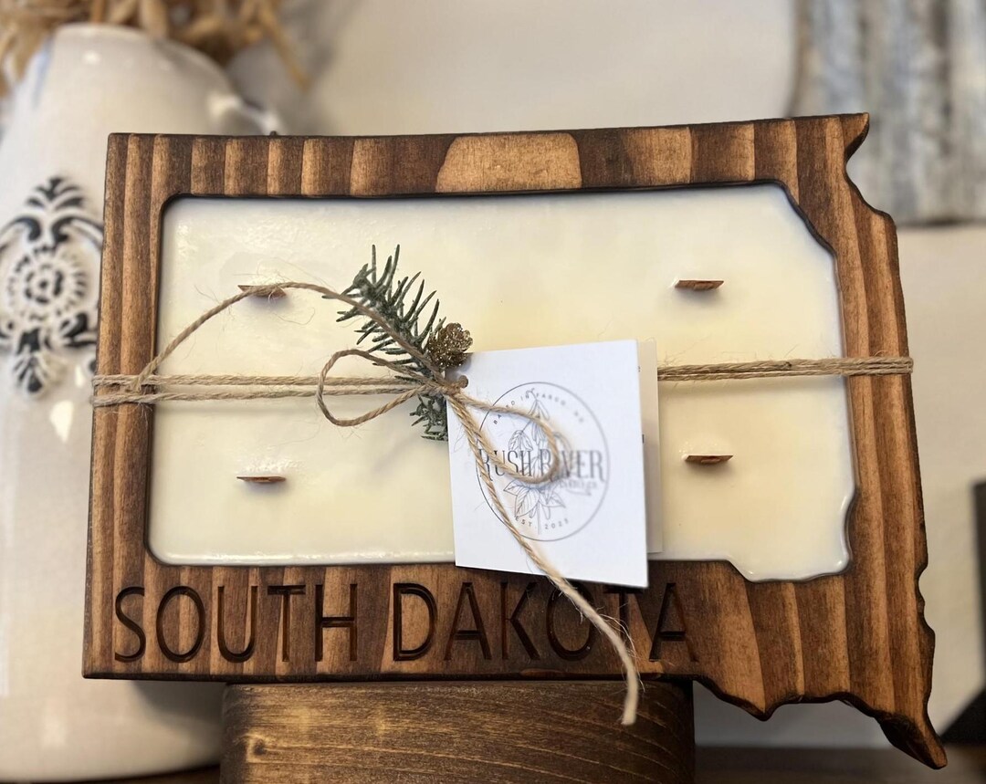 State of SD Natural Wood Bowl Candle - Etsy