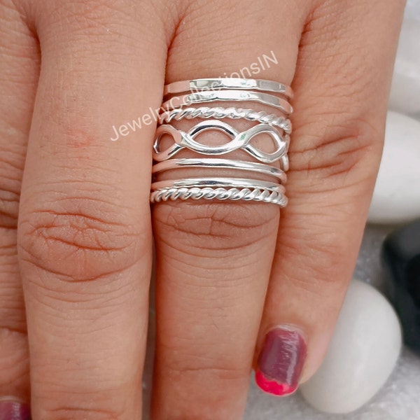 Women Silver Ring Sets - Etsy