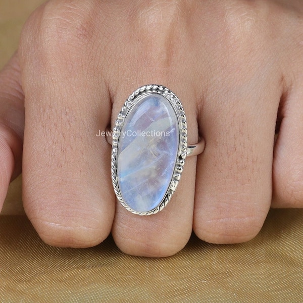 Large Moonstone Ring - Etsy