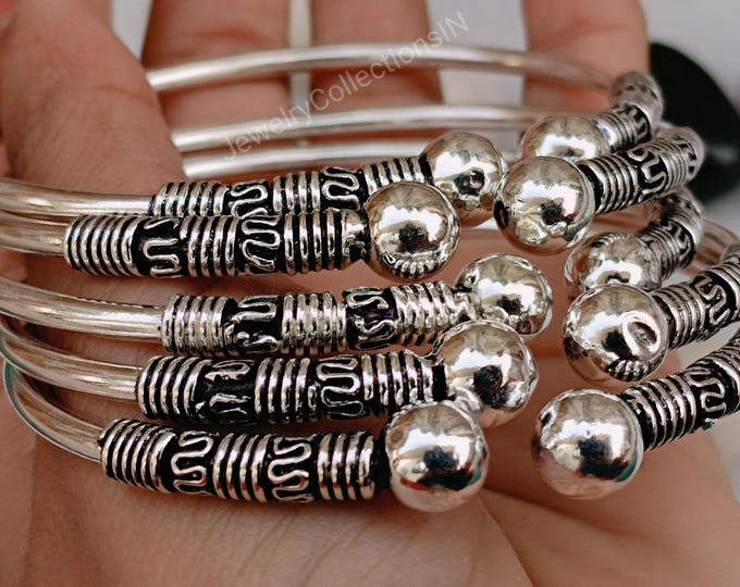 Thick West Indian Bangles, Set of 5 Bangles, Sterling Silver Bangles ...