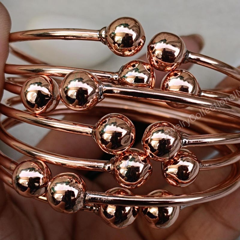 Copper Bangles With Bell - Etsy