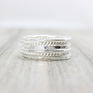 Sterling Silver Stacking Ring Set // Set of 8 or 6 Sterling Silver ...