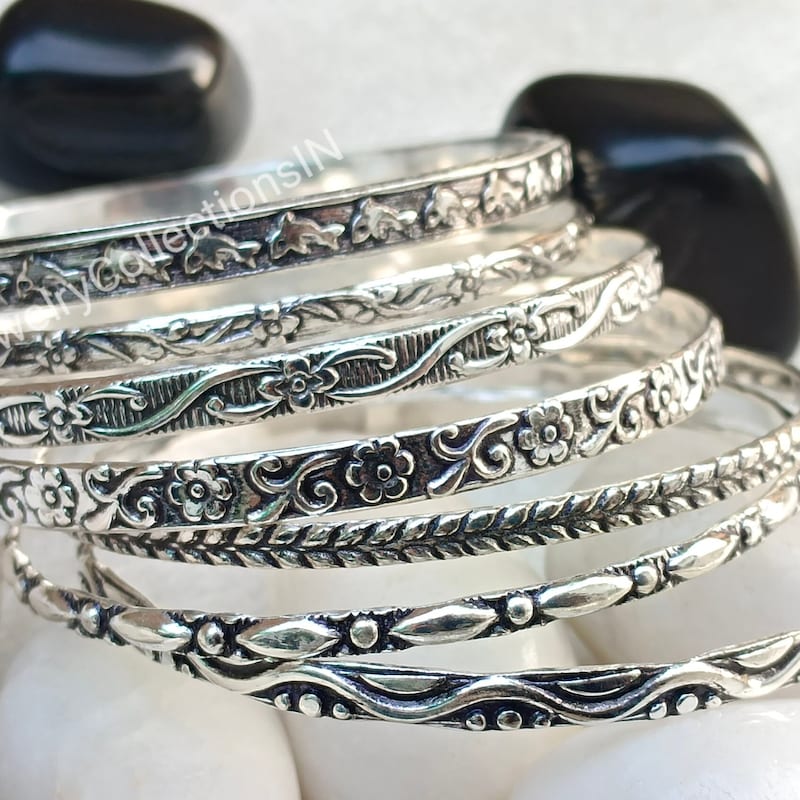 Silver Bangle - Etsy