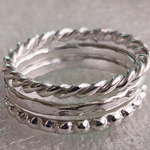 Silver Ring Stack - Etsy