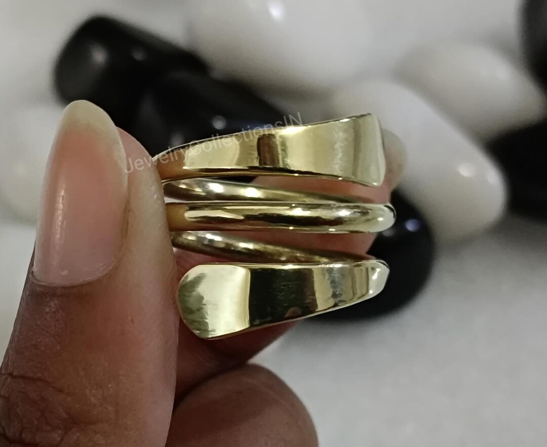Adjustable Solid Brass Ring: Boho Thumb Statement Jewelry - Etsy
