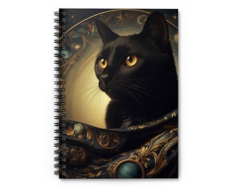 Funny Cool Cat Spiral Notebook Ruled Line - Etsy