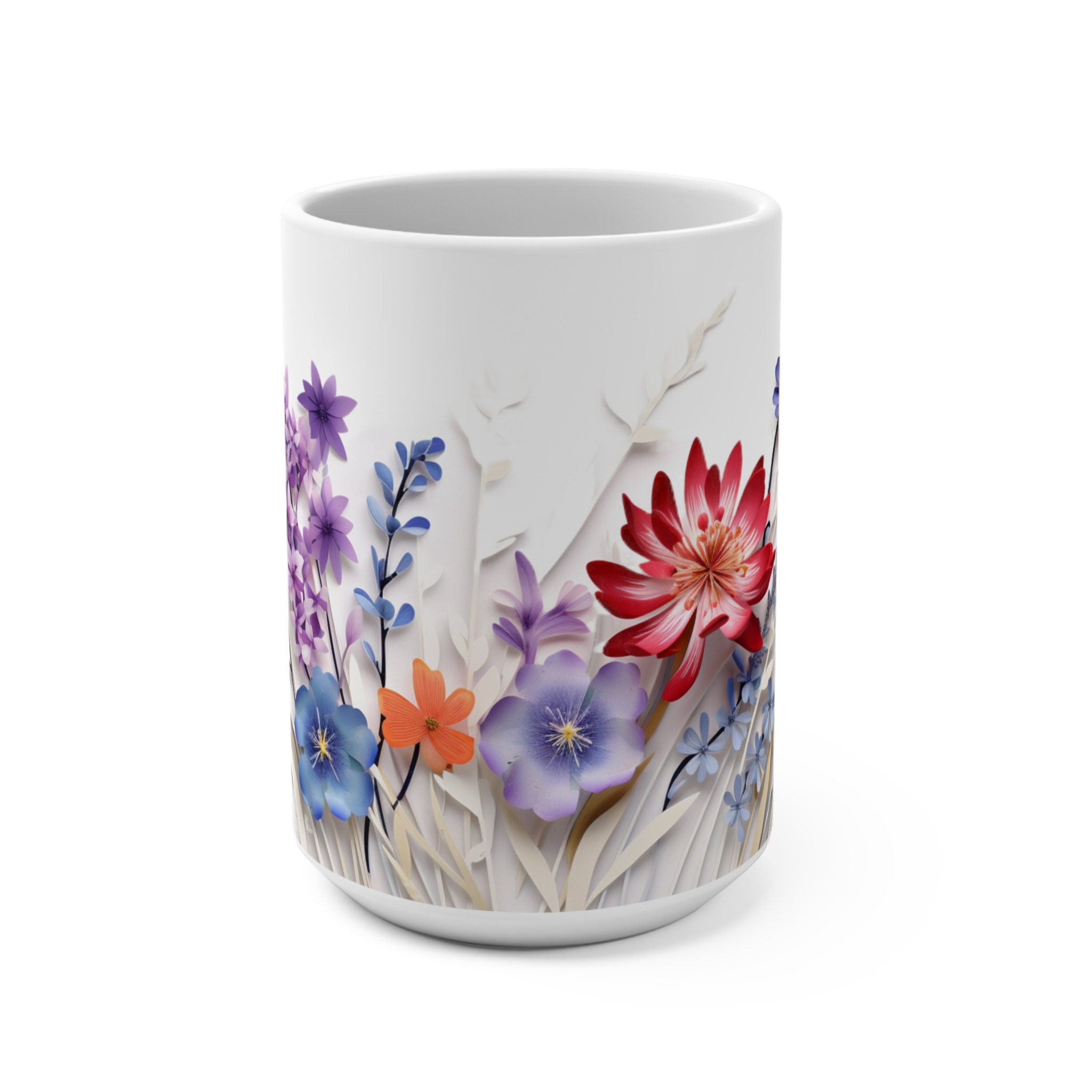 3D Flower Mug, Beautiful Flower, Unique Ceramic Mug, Floral Design ...