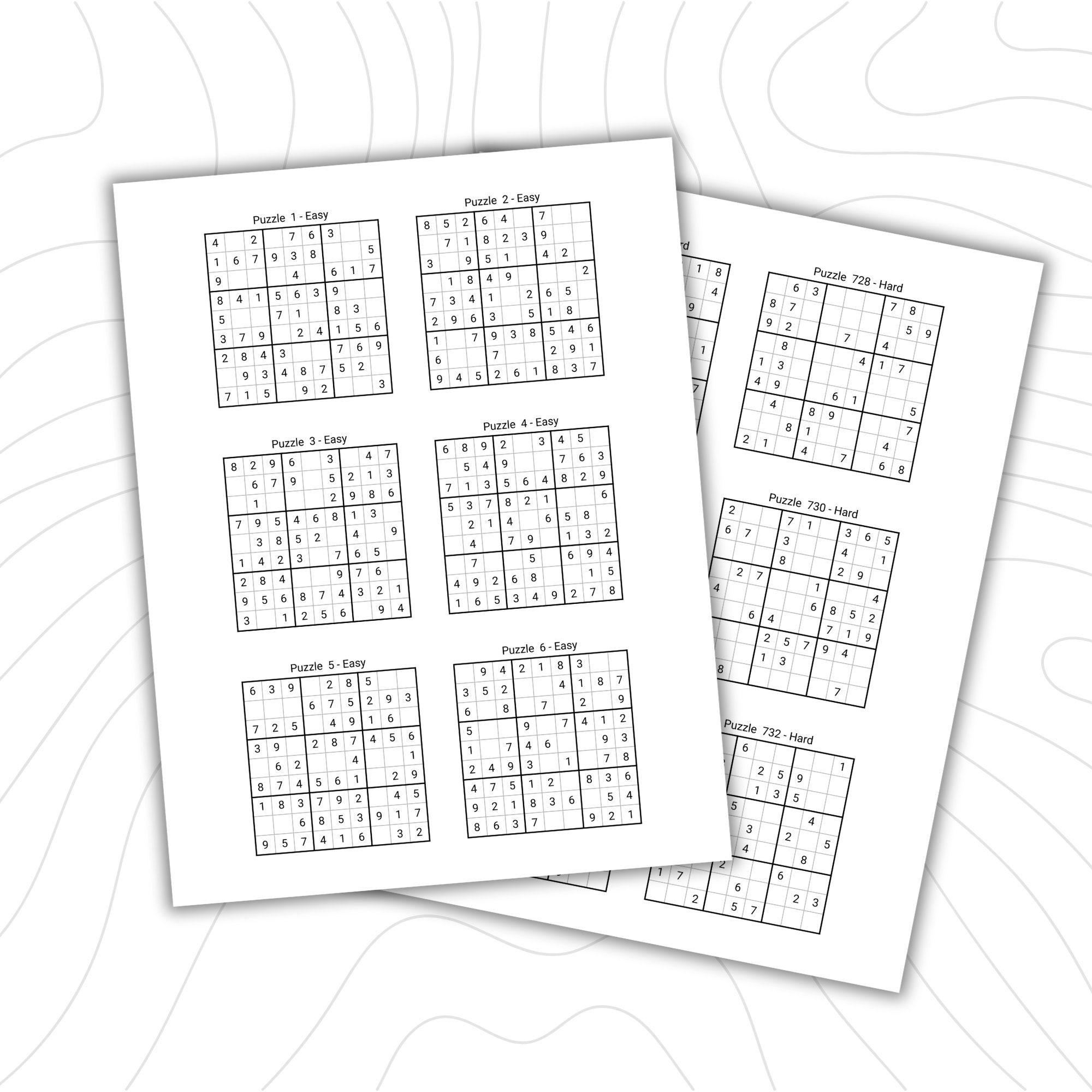 Sudoku Puzzles 1000 Printable Puzzles Easy to Difficult Digital ...