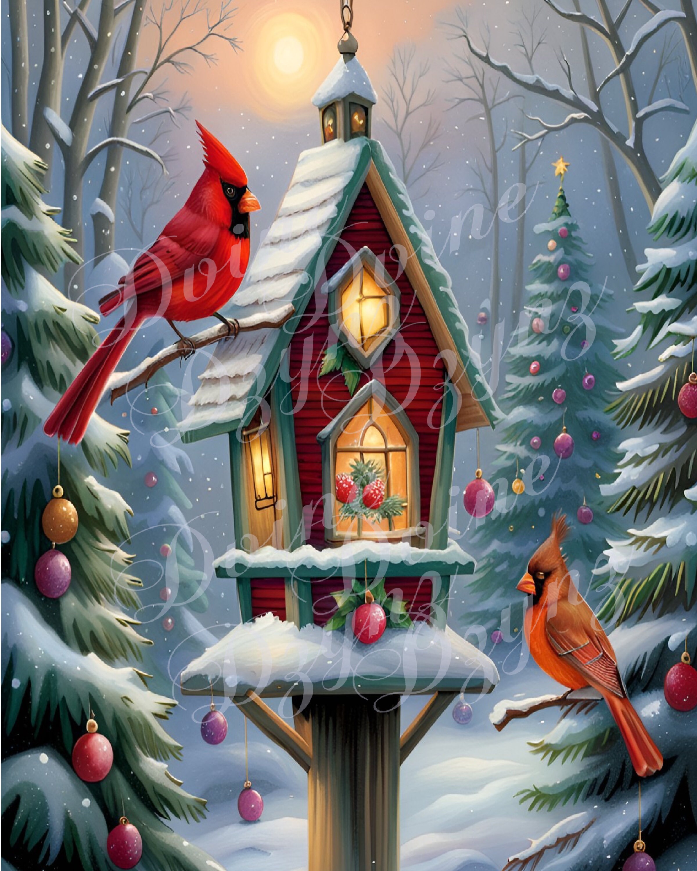 Cardinal Christmas Wall Art - Etsy