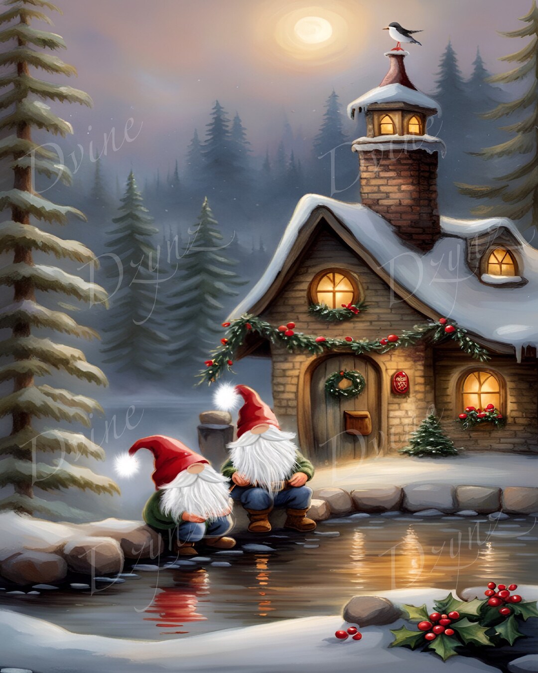 Gnome Christmas Wall Art - Etsy