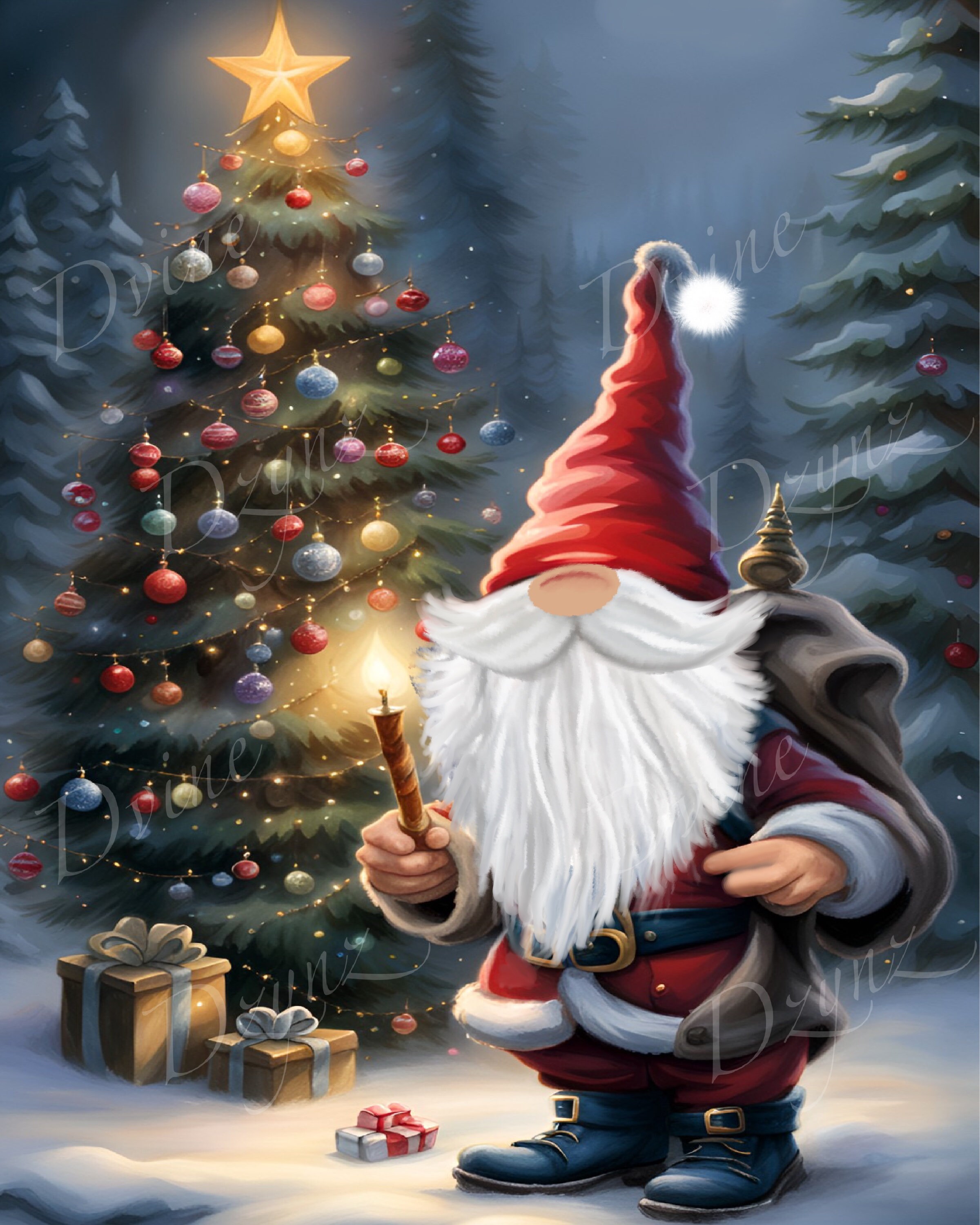 Gnome Christmas Wall Art - Etsy