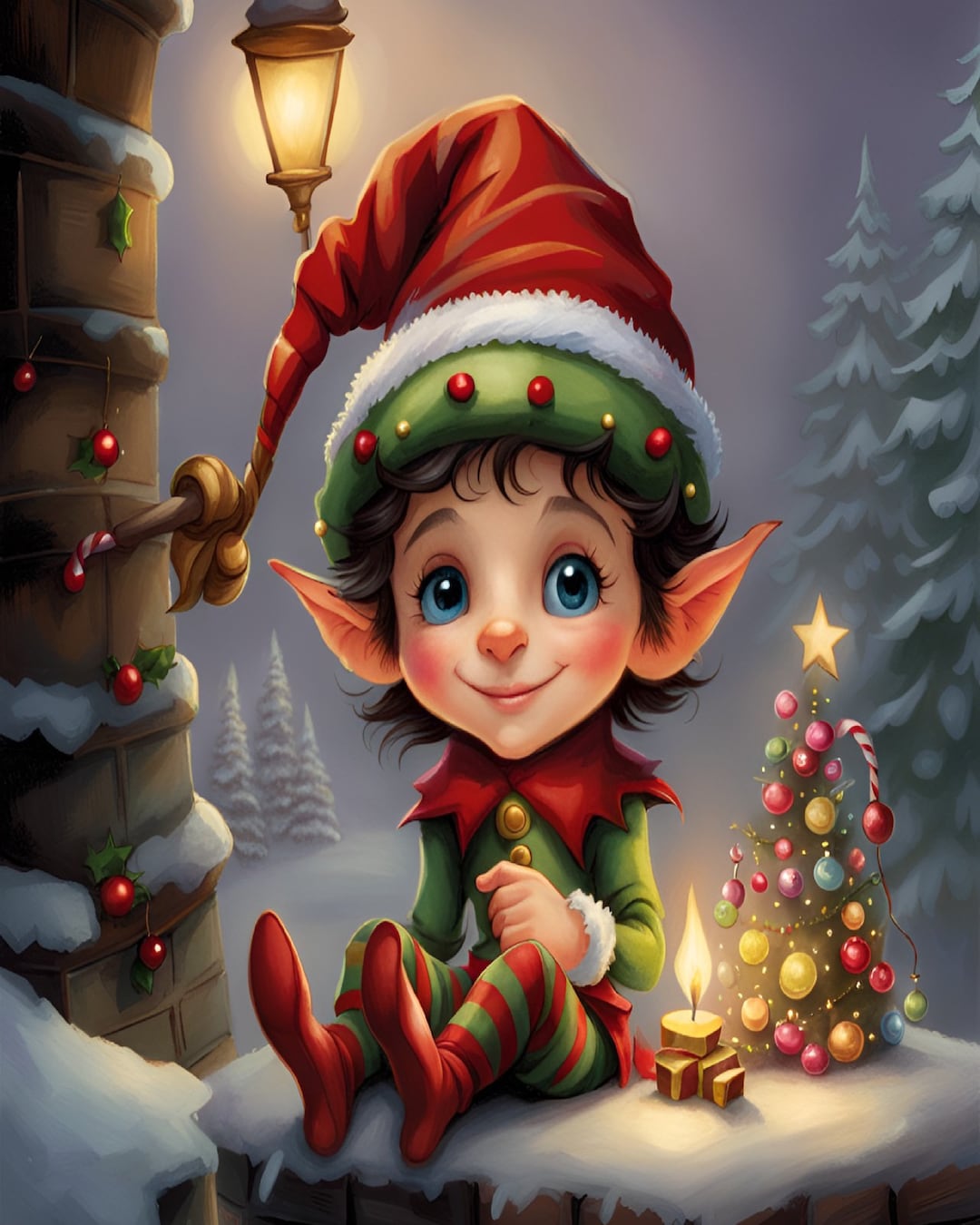 Elf Christmas Wall Art - Etsy UK