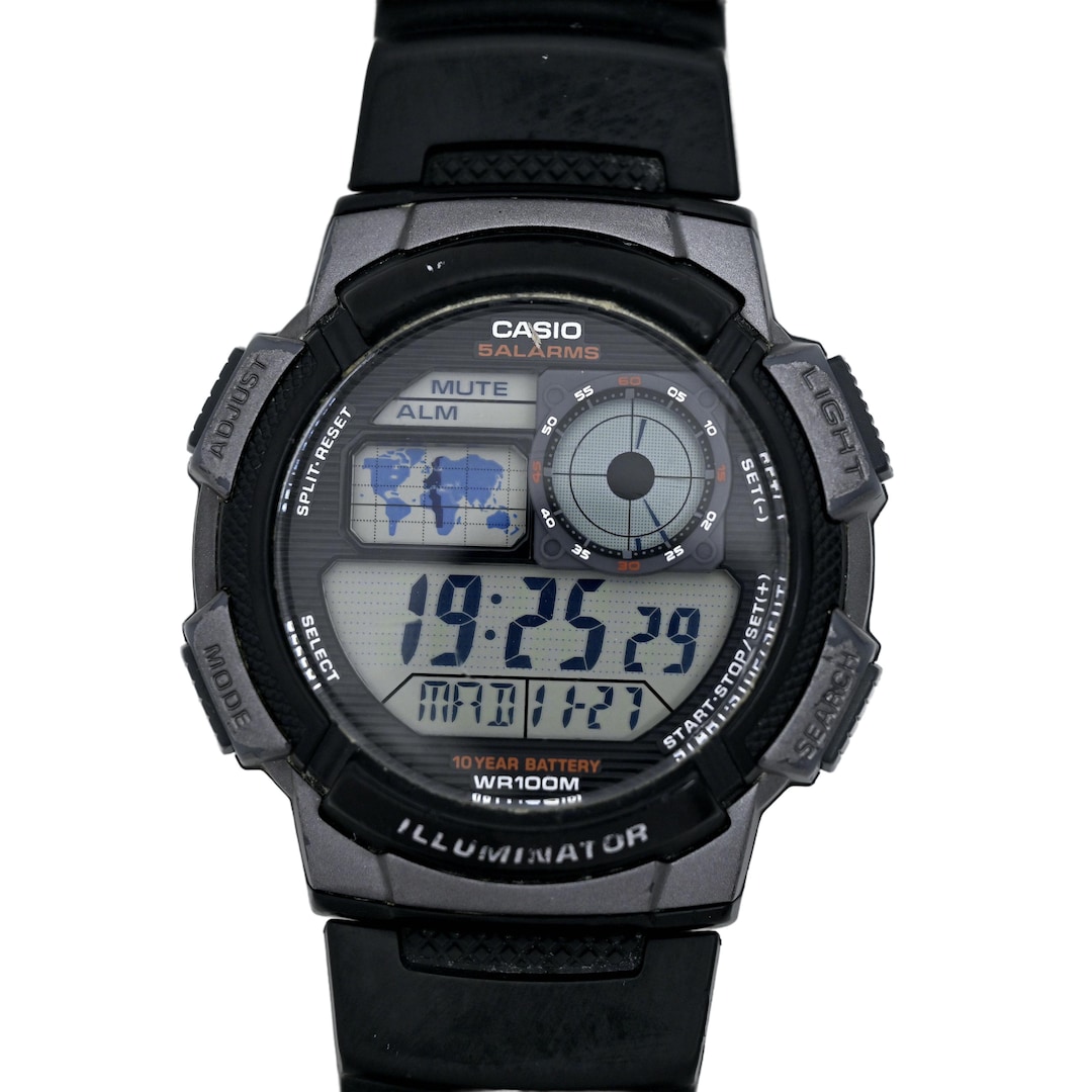 Casio 5 Alarms Wrist Watch Digital AE1000W 1BV - Etsy