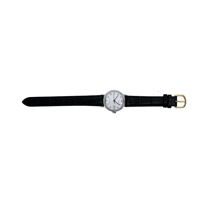 Timex Sprite 1974 Vintage Unisex Wrist Watch White Crosshair Dial Date ...