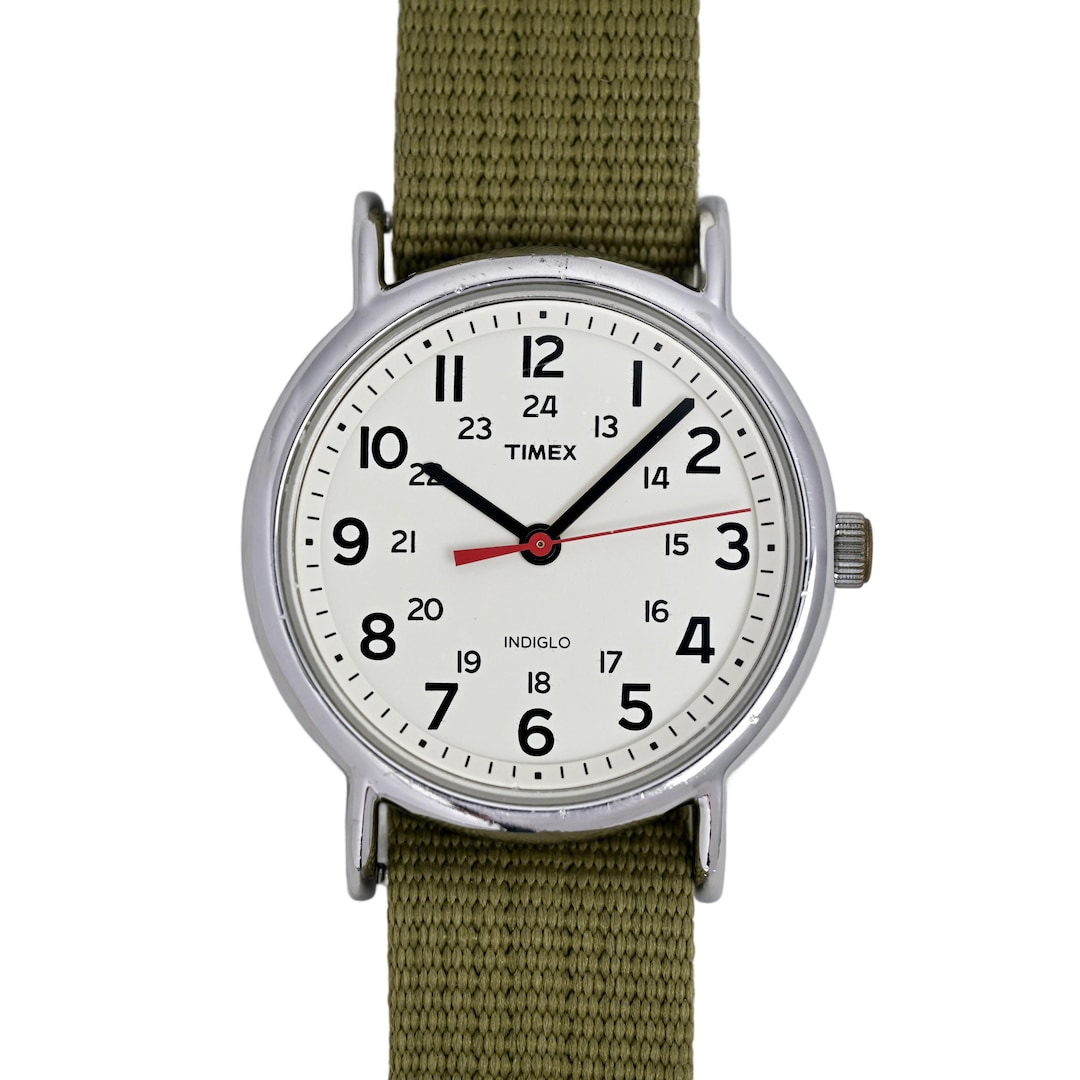 Timex Men's Military Green Nato Strap Cream Dial Quartz Indiglo Red Seconds - Etsy