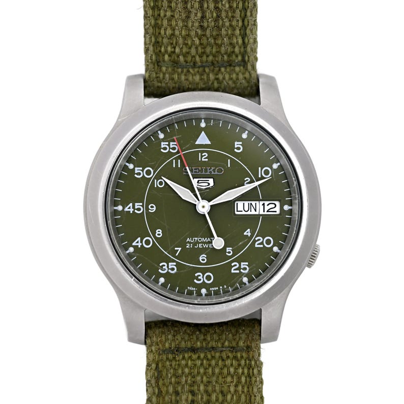 Seiko 5 Automatic SNK805 SNK805K2 Men's Green Dial Nylon Strap Watch - Etsy