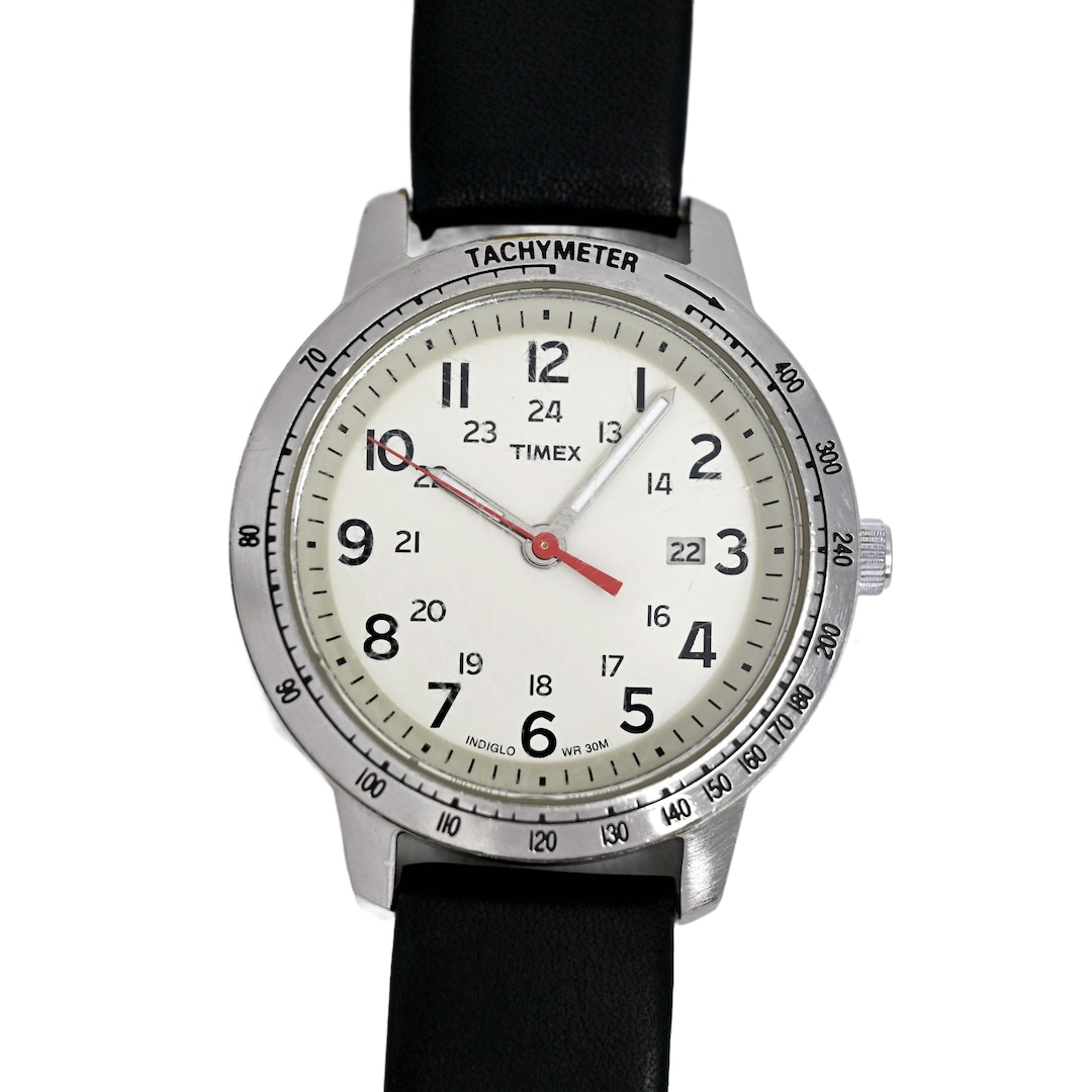 Timex Tachymeter Bezel Cream Dial Preowned Men's Wrist Watch T2N638 - Etsy