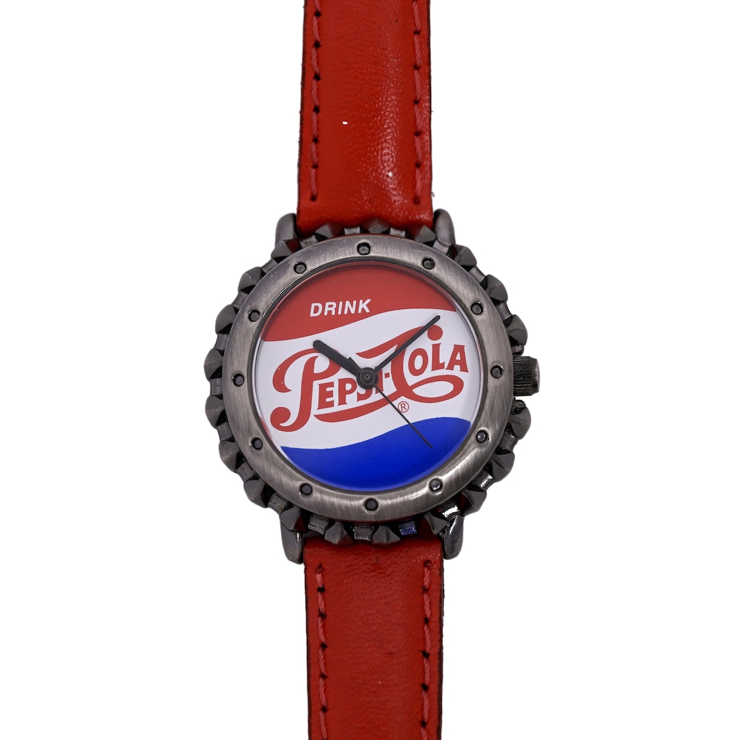 Pepsi Cola Vintage 90's Bottle Cap Wrist Watch Genuine Leather - Etsy