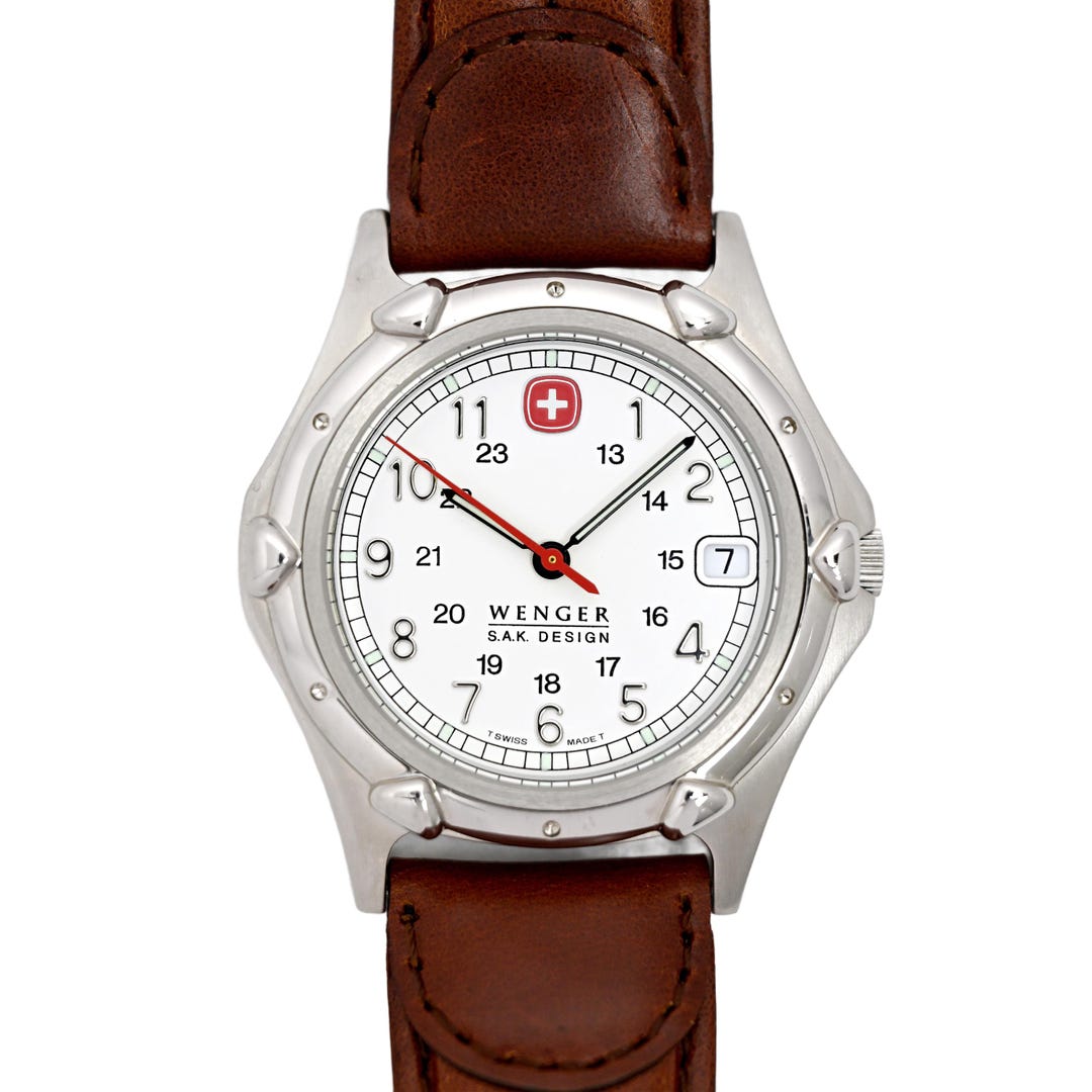 Wenger Swiss Army Men SAK Design New Old Stock 36mm Wrist Watch Vintage ...