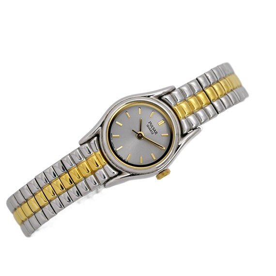 Pulsar Seiko Grey Dial Vintage Ladies Wrist Watch Two… - Gem