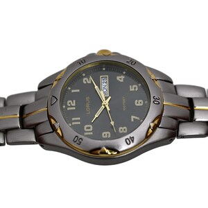 Lorus by Seiko Men's Divers Watch Two Tone Black Dial Day Date - Etsy